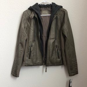 Sebby | Jackets & Coats | New Sebby Faux Leather Moto Jacket With Hood ...